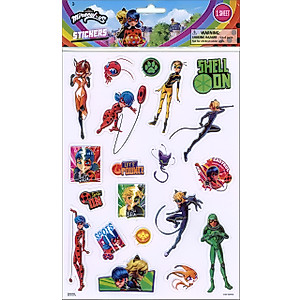 Miraculous Ladybug and Cat Noir - Activity Bundle - Miraculous Ladybug Stickers, Miraculous Ladybug Raised Stickers, 2-Sided Door Hanger