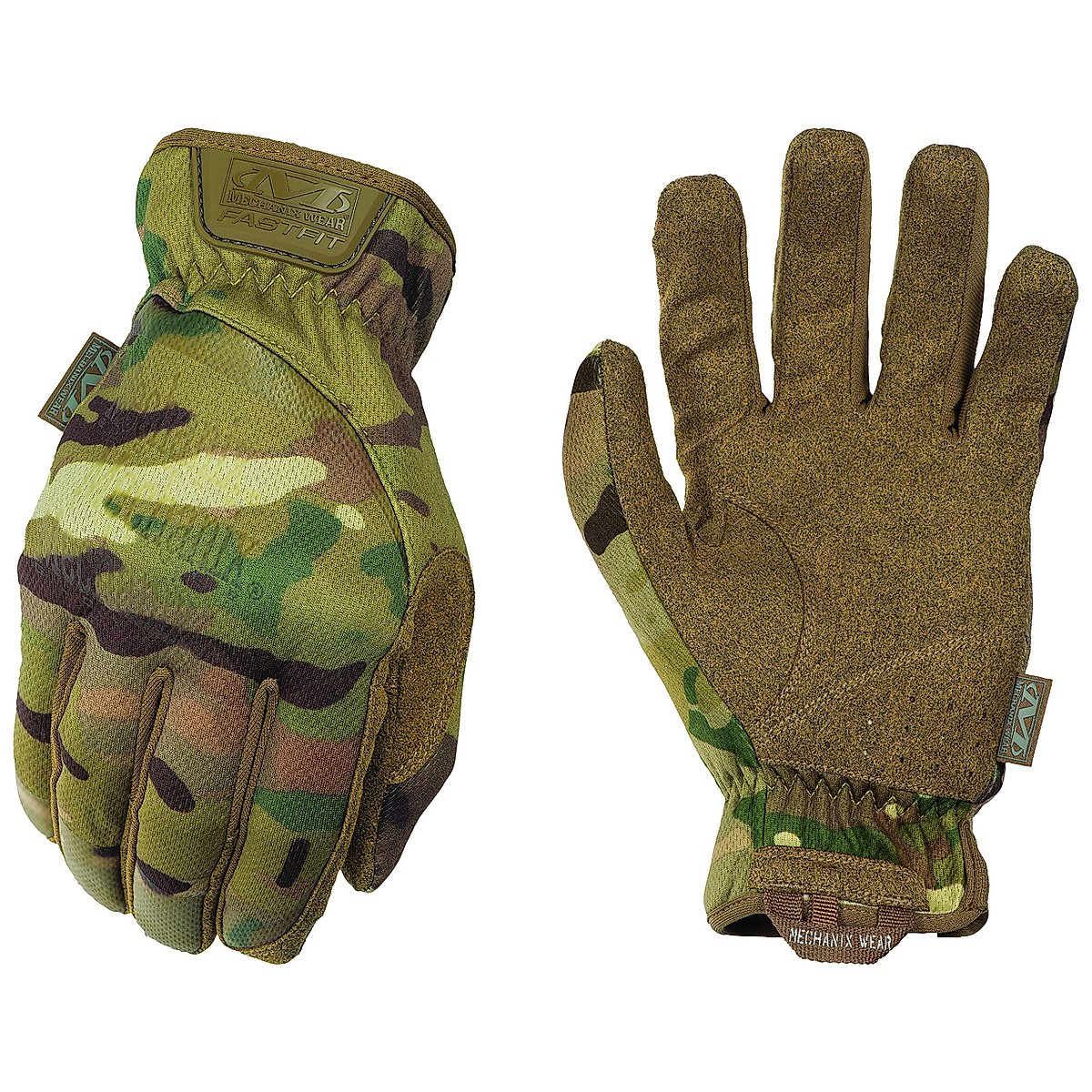 Mechanix Wear: FastFit Tactical Gloves with Elastic Cuff for Secure Fit, Work Gloves with Flexible Grip for Multi-Purpose Use, Durable Touchscreen Capable Safety Gloves for Men (MultiCam, Small)