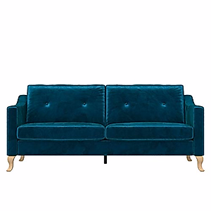 Mr. Kate Tess Sofa with Soft Pocket Coil Cushions, Small Space Living Room Furniture, Green Velvet