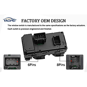 Driver Side Master Power Window Switch for 2007-2013 Chevrolet Chevy Silverado GMC Sierra Traverse HHR 1500 2500HD 3500HD Yukon Buick 25789692 20945129 D1954F129 D1954F