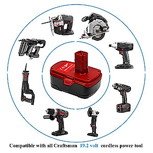 Forrat 6.0Ah 19.2 Volt Replacement for Craftsman 19.2V Lithium Battery Compatible with Craftsman 19.2 Volt DieHard C3 Battery 130279005 11375 1323903 130211004 11045 315.113753 315.115410 315.11485
