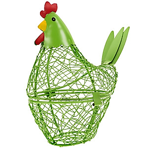 SOIMISS Hen Egg Basket Metal Wire Egg Basket Reliable Egg Holder Vegetable Basket Fresh Eggs Basket Multi-Function Basket Veggie Tray Hampers Basket for Fruit Iron Spiral Fruit Container