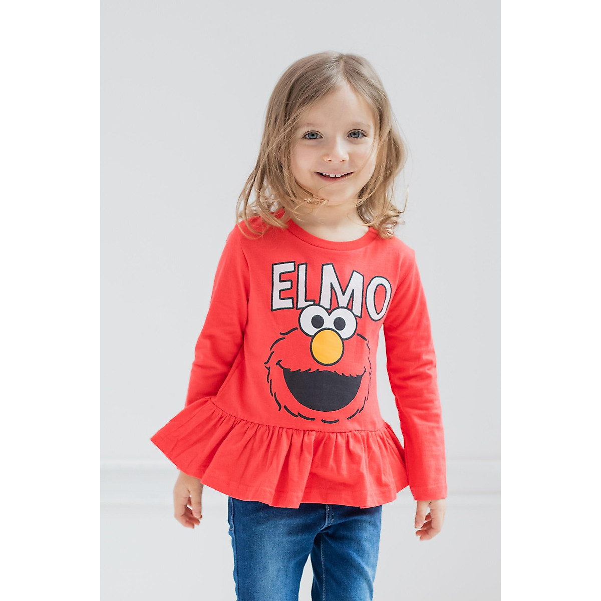 Sesame Street Elmo Toddler Girls 2 Pack T-Shirts Multicolored 4T