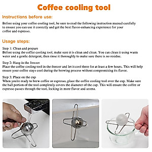 WEIGUZC Coffee Cooling Tool with Reusable Stainless Steel Ice Sphere - Unlock Coffee True Flavors, Also Ideal for Bourbon, Scotch, and Cocktails - 40mm Round Shape (1)