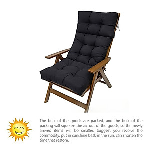 BAKAH High Back Chair Cushions Indoor Outdoor Rocking Chair Cushions with Ties Thickened Patio Chaise Lounger Swing Recliner Bench Cushion Pads Mat (Without Chair) (Blue)