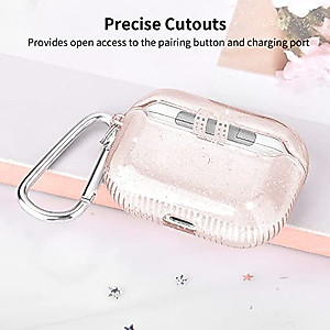 KOREDA [4 in 1] for AirPods Pro 2nd/1st Generation Case Cover with Cleaner Kit & Replacement Eartips(S/M/L), Soft Clear Protective AirPod Pro Case Shockproof Cover with Keychain for Women Men