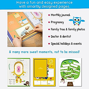 Ronica Baby Boy Gift Set with Baby Memory Book, Monthly Stickers: Modern Photo Journal and Keepsake Album for Boys, First 5 Years, Shower Gift Idea for Mom, Dad Or Grandparents