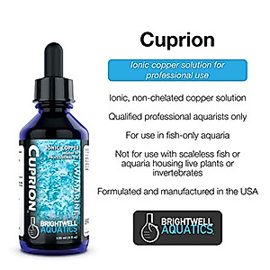 Brightwell Aquatics Cuprion - Ionic Copper Solution for Professional Use in Fish-Only Aquarium Tanks, 60-ml
