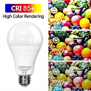 Ladiwanka 150 Watt Led Bulb, 2500LM Bright Led Light Bulbs, 23W Daylight White 5000K, A21 Led Light Bulb, E26 Standard Base Non-Dimmable,6 Pack