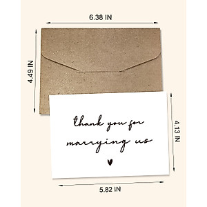 WeddingGiftsWedding 6 Pieces Wedding Day Card, Thank You for Marrying Us, Thank You Card for Officiant, Priest, Minister, Judge, Pastor Gifts. （Thank You B）