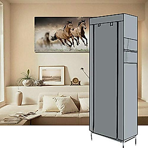 Shoes Rack with Cover, 10 Tier Shoes Organizer, Sneaker Rack with Dustproof Nonwoven Fabric Cover, Portable Shoe Rack Organizer , Fabric Shoes Rack Holds 27 Pairs, shoe storage cover (Grey)