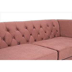 US Pride Furniture Modern Style High Density Foam Rose Velvet Button-Tufted 2 PC Living Room Set with Removable Cushion & Solid Wood Legs (S5708-5714) Sofas