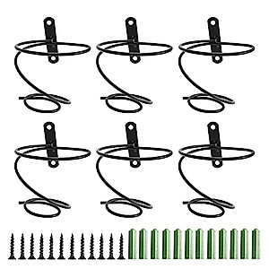 HYDDNice 6 Set Wall Mounted Wine Racks Wine Bottle Display Holder Metal Hanging Wine Rack Organizer with Mounting Screws and Anchors