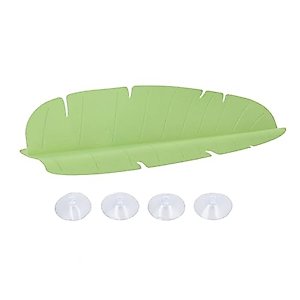Silicone Sink Splash Guard, Faucet Mat for Kitchen Sink Leaf Shaped Sink Water Splash Guard with Suction Cup Base for Kitchen Bathroom Sink(Green)