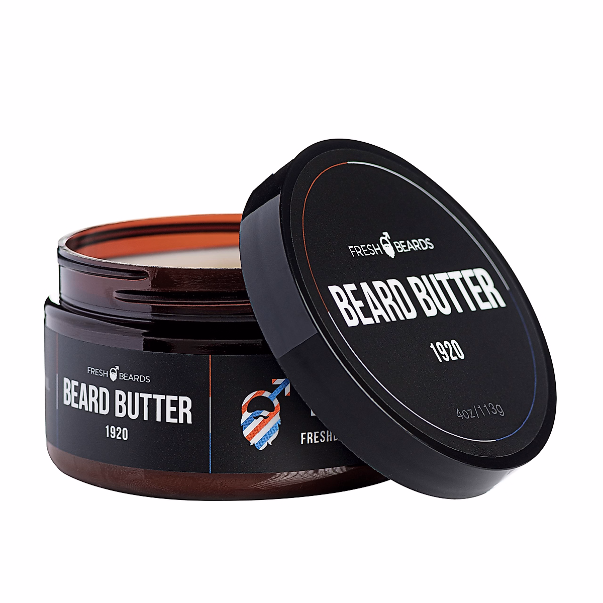 Fresh Beards Voodoo Beard Butter - Citrus, Eucalyptus, and Jasmine Fragrance - Scented Mens Beard and Mustache Conditioner - Soothing Anti-Itch Moisturizer & Softener for Healthy Beard Growth