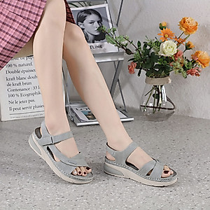 YTINGNICE Women's Comfortable Walking Sandals Summer Athletic Hiking Sandals Beach Outdoor Light Weight Water Sandals (Grey,US 7.5-8/EU 39)