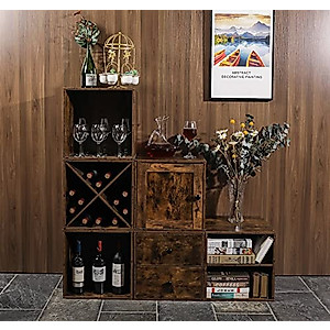 TQVAI DIY Cube Storage Organizer, Wooden Stackable Cubes Bin for Bedroom, Home and Office, 15.67W x 15.67D x 15.67H, General Cube