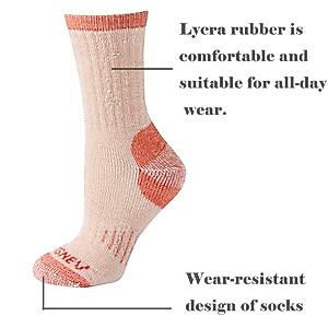 NEVSNEV 1pairs 70% Warm Wool Women Crew Socks - Hiking Outdoor Athletic Thermal Thickening Cushion 9-11