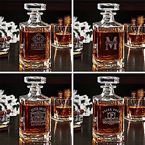 Whiskey Glasses with Personalized Leather Wrap, Set of 4 (Custom Product)