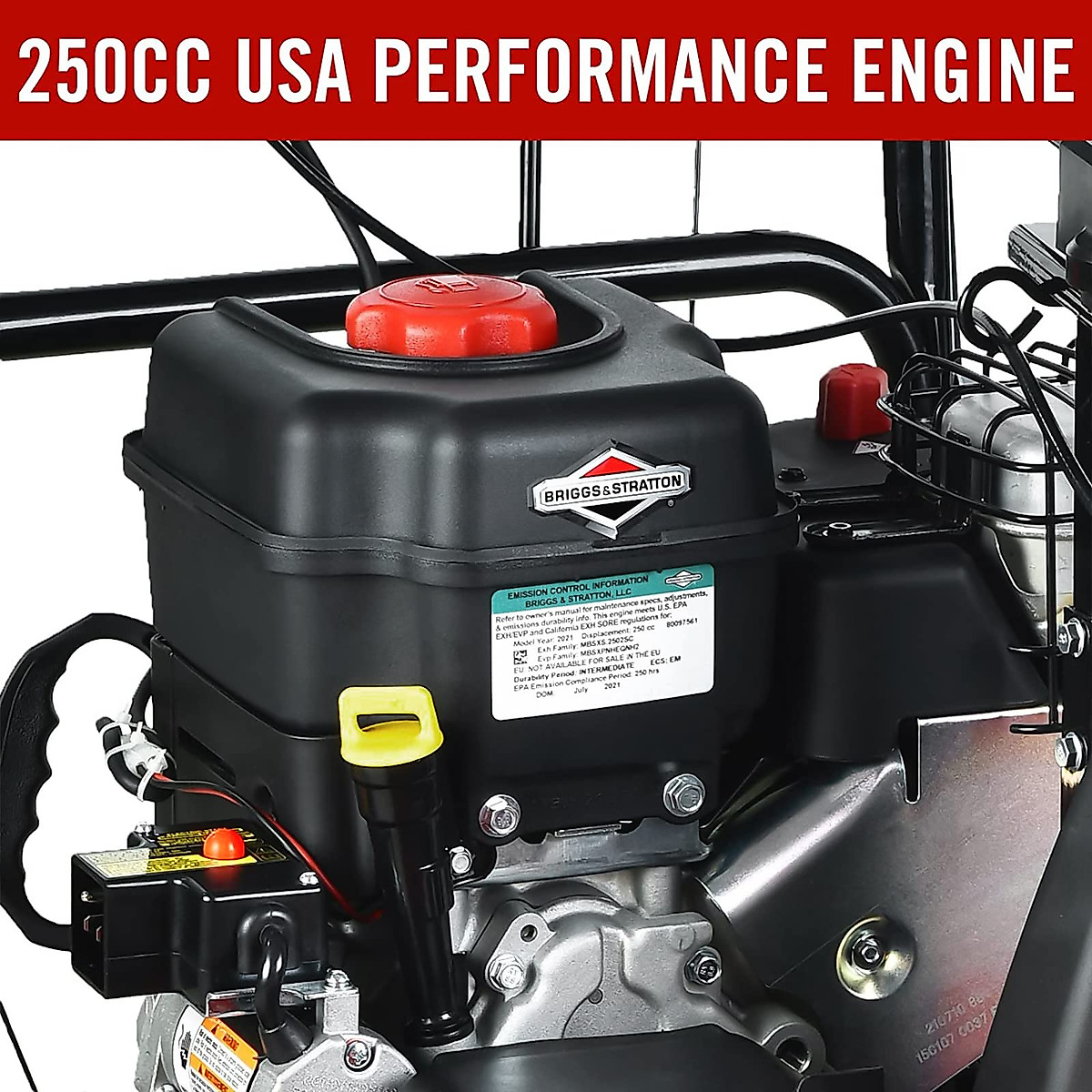 PowerSmart 26 Inch Snow Blower Gas Powered, 2-Stage 208cc B&S Engine with Electric Start, Led Light, Hand Warmer, Self Propelled BS26