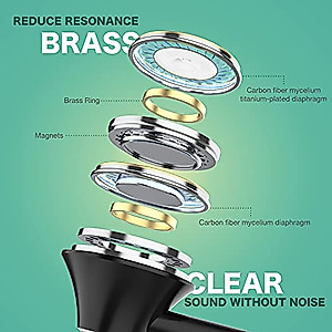 Wired Earbuds with Mic Tangle Free Cord 3.5mm Jack Metal Headphones with Volume Control Extra Bass Noise Cancelling Earphones for Gaming Music Video Apple iPhone iPad Laptop Computer PC Black