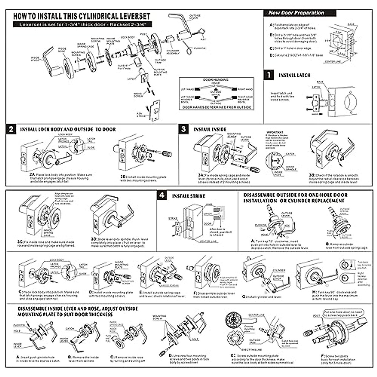 MrArm Commercial Door Lever Lock, Heavy-Duty Locking Door Handle, Designer Door Handles, Cylindrical Lever Lock, Non-Handed Grade 2 Industrial Standard Door Handle, Satin Chrome(Keyed Entry)