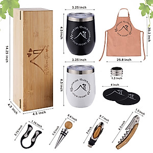OOFFUN Housewarming Gifts - House Warming Gifts New Home - Wine Tumblers and Bottle Accessories - Home Essentials for New Home - Wine Gifts for New House