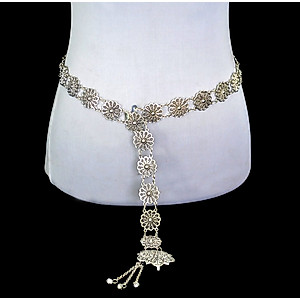 Idealway Bohemian Vintage Body Chain Silver Sun Flower Belt Chain Women Jewelry (1)