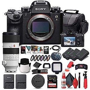 Sony Alpha a9 II Mirrorless Digital Camera (Body Only) (ILCE9M2/B) + Sony FE 70-200mm Lens + 64GB Memory Card + 2 x NP-FZ-100 Battery + Corel Photo Software + Case + External Charger + More (Renewed)
