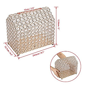 ELLDOO Crystal Wedding Card Box, House Shape Money Card Box Gold Gift for Wedding Receptions, Centerpiece Decor, Anniversary, Keepsake, Gift Display Box