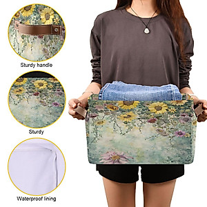 Coikll Sunflower Storage Bin for Toy Storage Basket Dirty Clothes Sundries Office Home Closet Organizer Shelf Cube Box Waterproof Laundry Basket-1PC