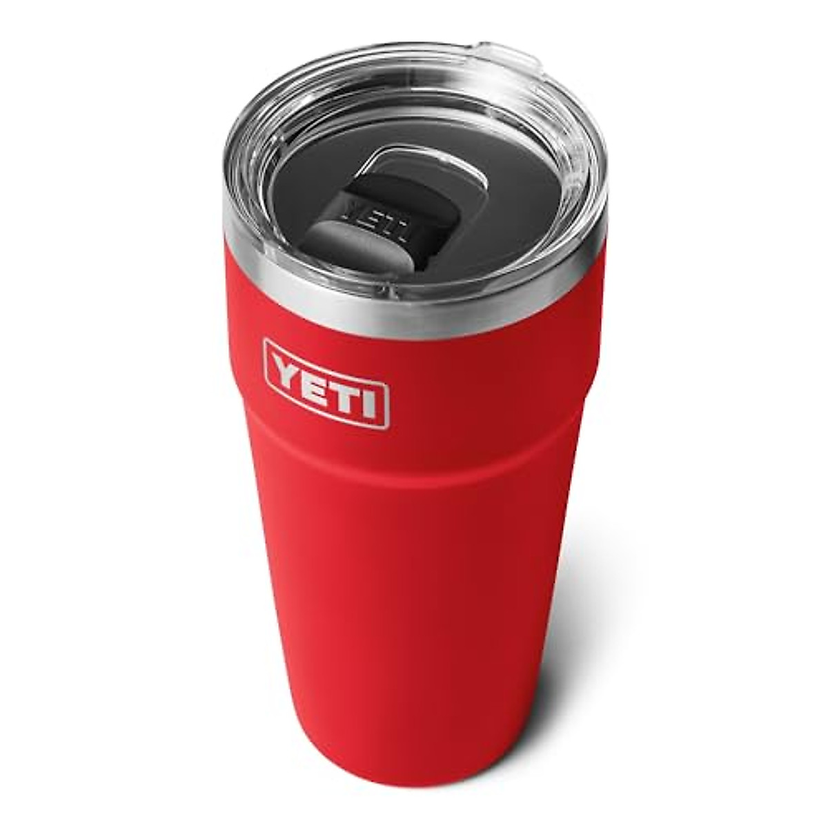 YETI Rambler Cup, Vacuum Insulated Stainless Steel Stackable Cup with Magslider Lid, Rescue Red, 30 oz (887 ml)