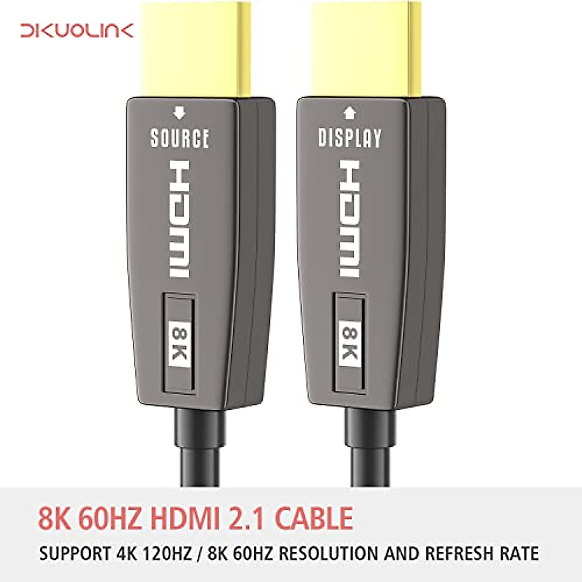 Dikuolink 8K HDMI 2.1 Fiber Optic Cable 40FT 4K 120Hz 8K 60Hz Ultra High Speed 48Gbps HDR eARC HDCP2.3, Slim Flexible for RTX3080/3090, Game, Xbox Series X, PS4/5, LG C9/CX, Samsung Q90T, TCL, Sony