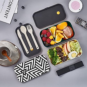 Printidea Adult Lunch Box, Bento Box, With Cutlery Set Of 3, 2 Compartments, Rectangular, Lunch Box For Adults