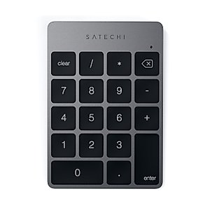 Satechi Slim Aluminum Bluetooth Wireless Keypad 18-Key Numpad Keyboard Extension – for iMac Pro, iMac, Mac Mini, MacBook Pro/Air, Windows, PC, Laptop and More - Space Gray
