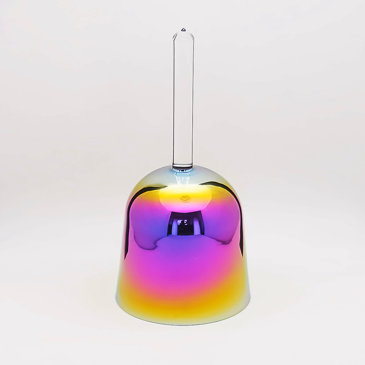 Colorful Crystal Singing Bowl With Handle Note B 4th Octave 5"