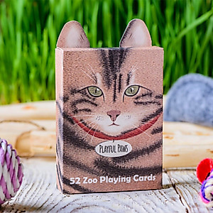 Zoo52 Playful Paws Playing Cards – Beautiful Cat & Dog Deck of Cards with Free Card Game eBook, Hand Illustrated Water Color Poker Cards. Unique Box and Intricate Detail for Cool