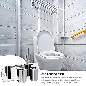 Broom and Mop Hanger - Mop and Broom Holder, Rake Shovel Mop Hanger | Stainless Steel Garage Organization and Storage Utility Rack, Wall Mount Garden Tool Organizer for Home Garage Storage Systems