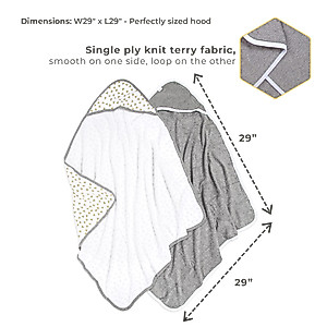 Burt's Bees Baby - Hooded Towels, Absorbent Knit Terry, Super Soft Single Ply, 100% Organic Cotton