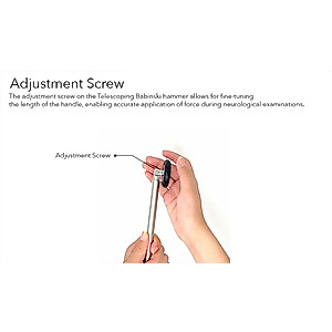 Telescopic Babinski Medical Reflex Hammer by Elite Medical Instruments - Adjustable Length from 7 inches to 15 inches