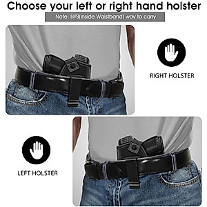 Gun Holster for Women/Men, Universal IWB Holsters for Concealed Carry, Pistols Holster Right/Left Handed, Fits S&W M&P Shield 9/40 9mm P320 Glock 17 19 26 27 42 43, Similar Handguns
