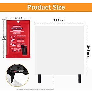 Emergency Fire Blanket for Home Kitchen - Fiberglass Fire Suppression Blanket Great for School, Fireplace, Grill, Car, Office, Warehouse (4 Pack, 39 in X 39 in)
