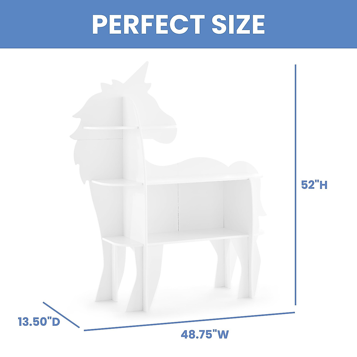 Delta Children Unicorn Bookcase - Greenguard Gold Certified, White