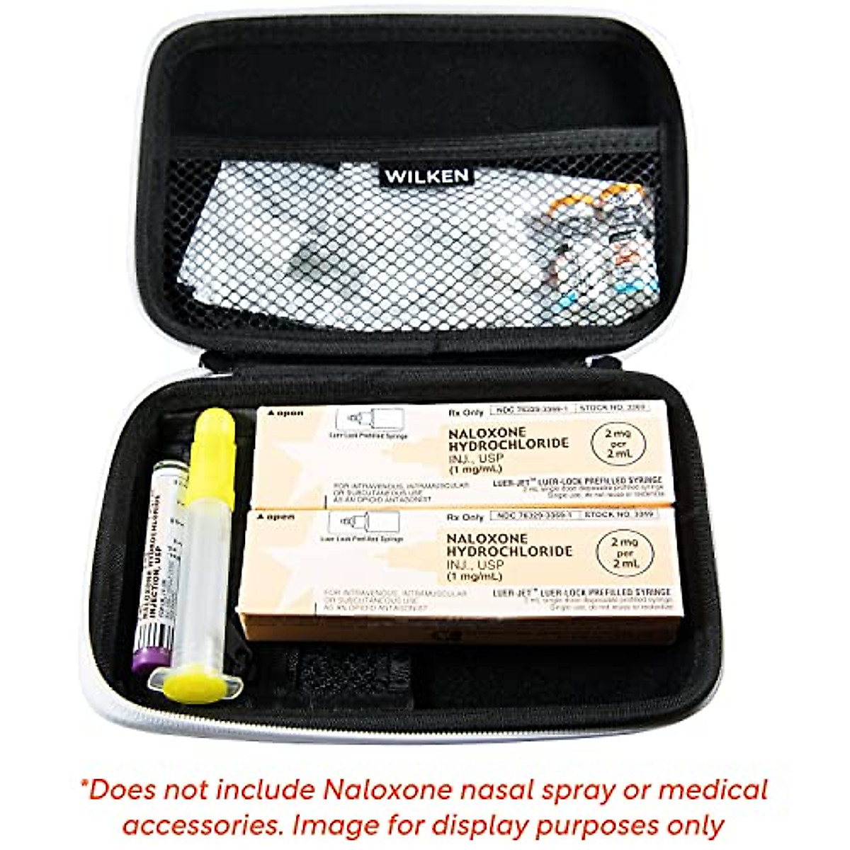 Naloxone Case for Opioid Overdose Kits | Custom Designed Hardshell Case Holds All Formulations of Naloxone | Does Not Include Naloxone (Cases Size: 7"x4.5"x 2") (Black - 10)