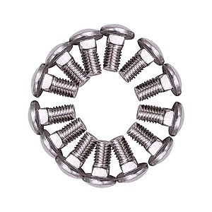 Yinpecly 20Pcs Carriage Bolts M8×16mm Round Head Square Neck Bolt Fasteners 304 Stainless Steel 1.25mm Pitch Silver Tone