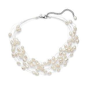 Multi Strand White Freshwater Cultured Pearl Necklace