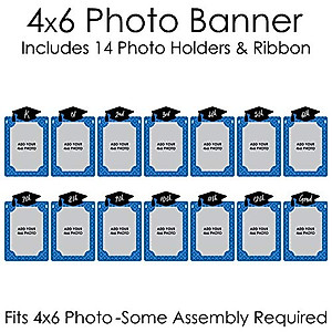 Big Dot of Happiness Blue Grad - Best is Yet to Come - DIY Royal Blue Graduation Party Decor - K-12 School Picture Display - Photo Banner
