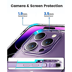 Mkeke for iPhone 14 Pro Case Clear, [Military Grade Protection] [Not Yellowing] Shockproof Phone Case for Apple iPhone 14 Pro 2022