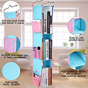 Yetene 2 Pieces Hanging Locker Accessories Shelves Includes 3 Shelf Hanging Locker Organizer and 2 Shelf Hanging Locker Organizer for School Teens Work Gym Closet Lock (Pink, Blue)