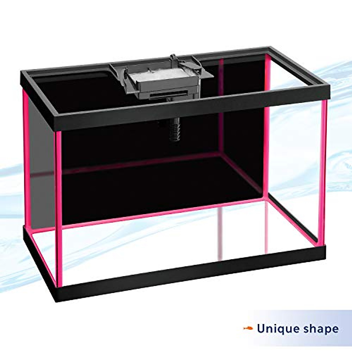 Aqueon NeoGlow LED Pink Aquarium Fish Tank Starter Kit, 5.5 Gallon